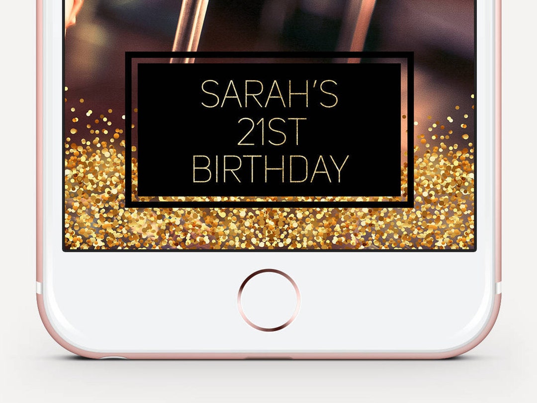 Birthday Snapchat Instagram Filter, Glitter Birthday Geofilter, Gold ...
