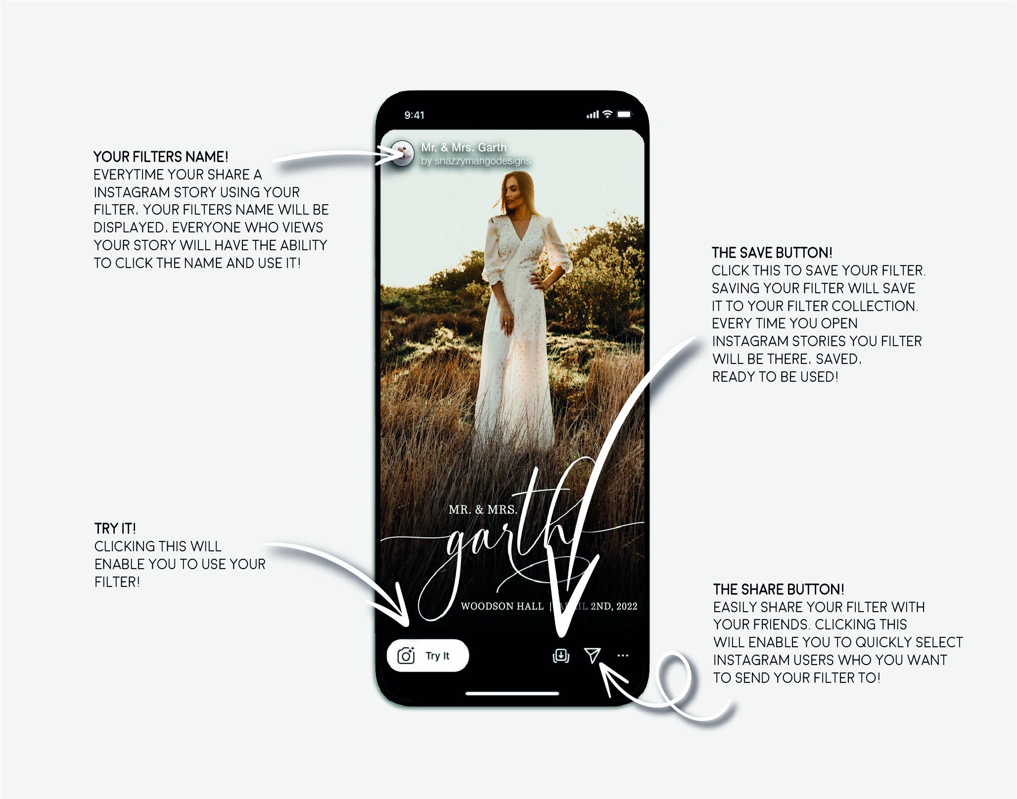 Custom Wedding Instagram Filter Script Instagram Filter - Etsy UK