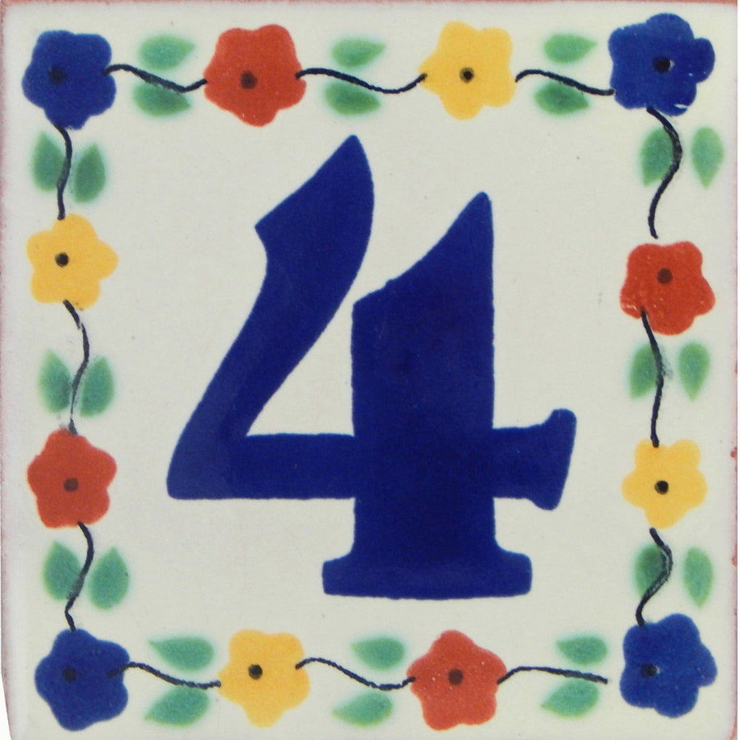Mexican Tile House Numbers Address Numbers Ceramic House Number ...