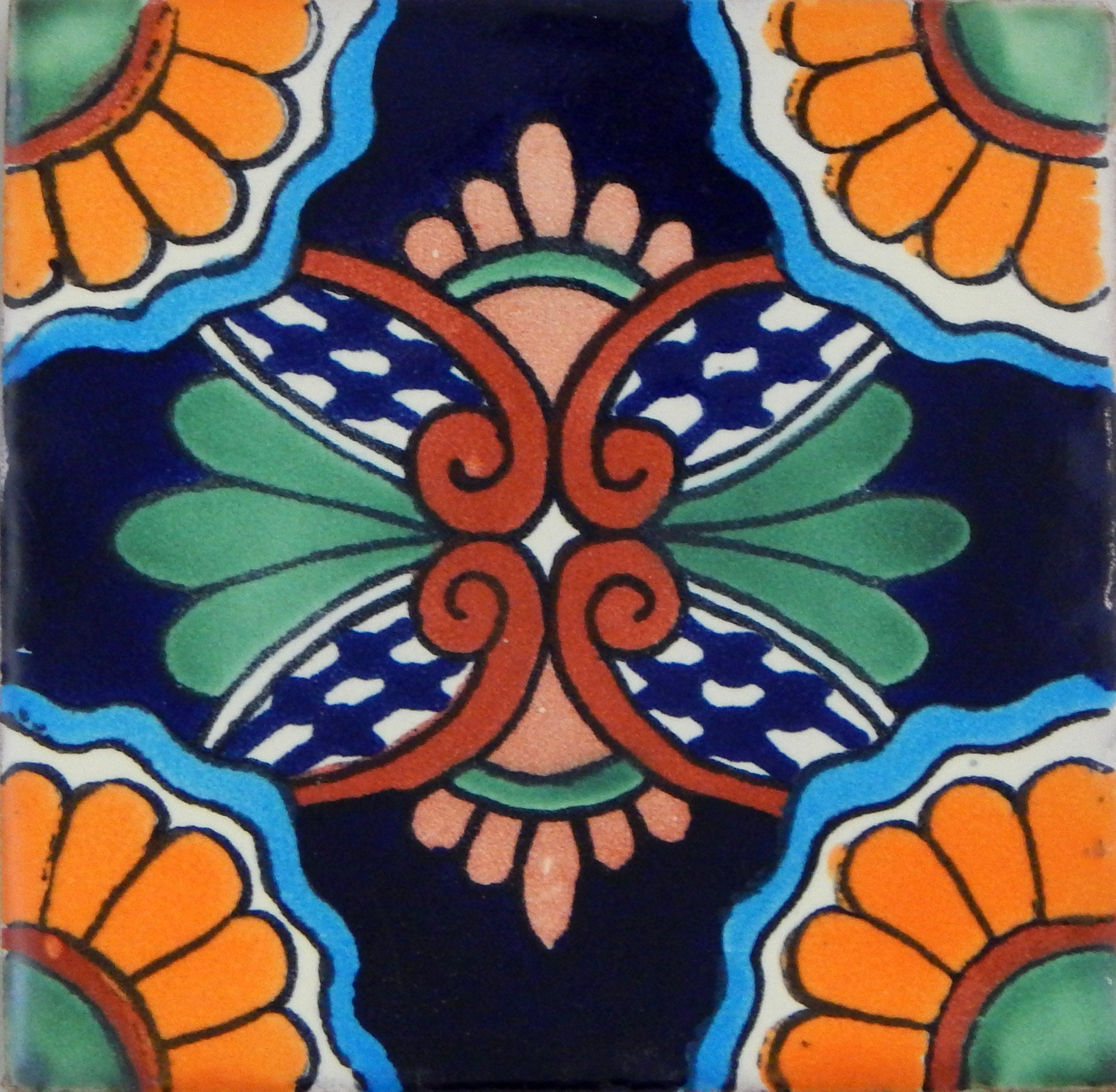 50 Pcs Talavera Mexican Hand Painted Tile Folk Art Tile C190 4x4 - Etsy