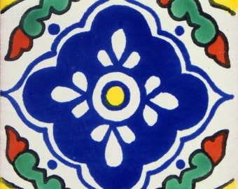50 pcs Talavera Mexican Hand Painted Tile Folk Art Tile C120 | Etsy