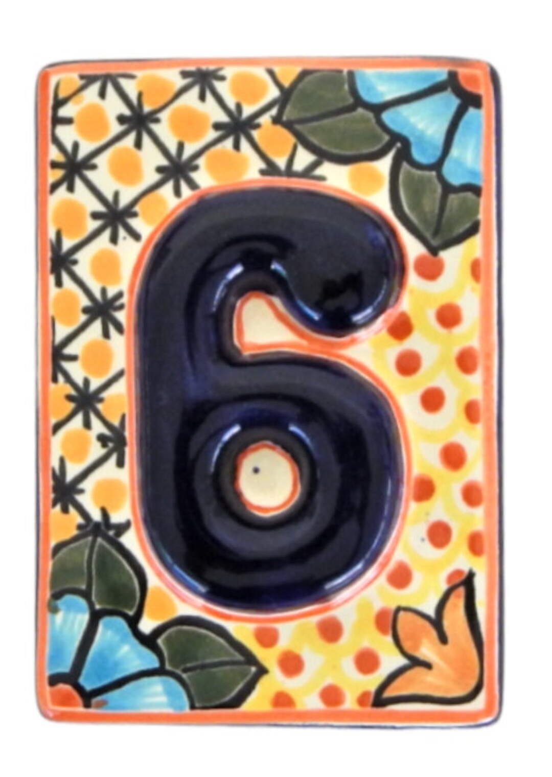 1 Mexican Tile House Numbers Address Ceramic House Number Talavera ...