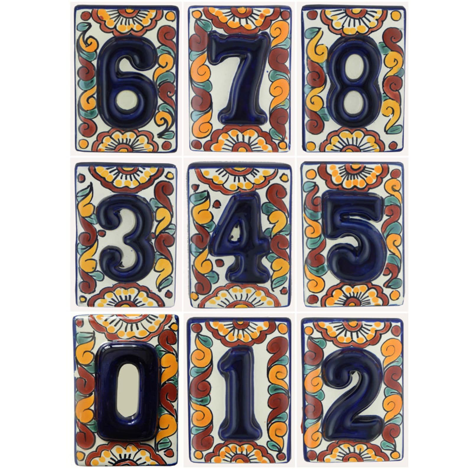 Mexican Tile House Numbers Address Numbers Ceramic House - Etsy
