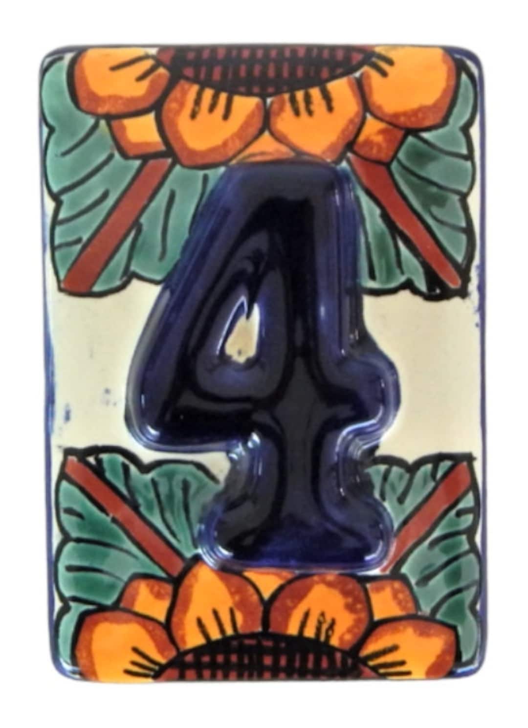 1 Mexican Tile House Numbers Address Ceramic House Number Talavera ...