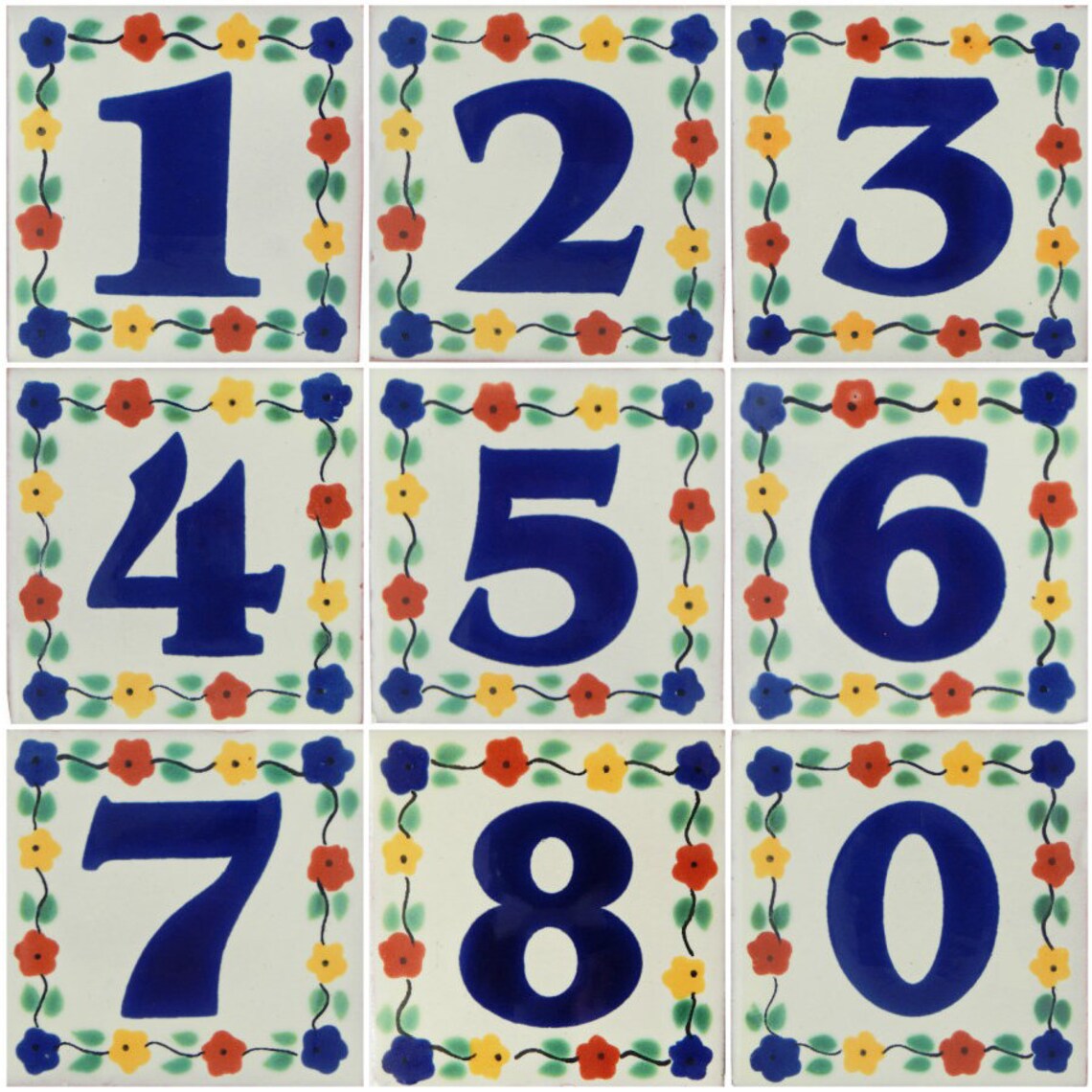 Mexican Tile House Numbers Address Numbers Ceramic House - Etsy