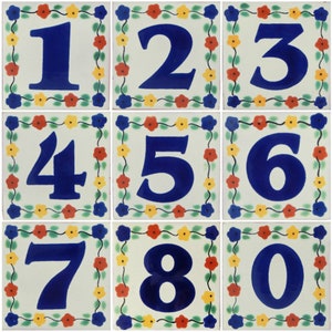 Mexican Tile House Numbers Address Numbers Ceramic House Number ...