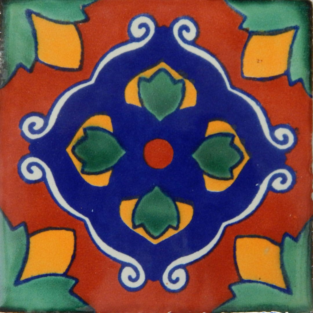 Talavera Mexican Hand Painted Tile Folk Art Sample Tile 4x4 C337 - Etsy