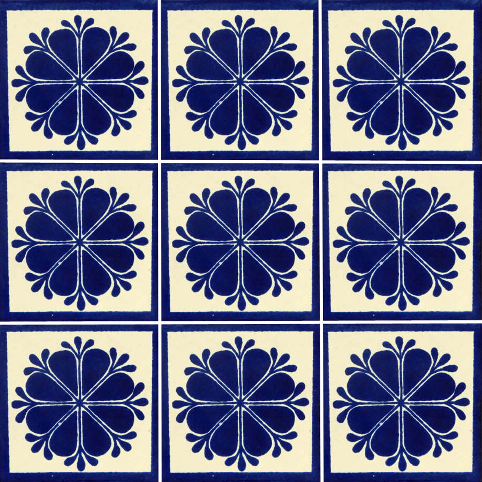 Talavera Mexican Hand Painted Tile Folk Art Sample Tile 4x4 C059 - Etsy