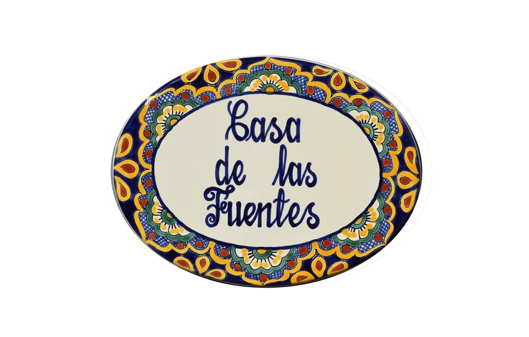 Mexican Ceramic Talavera House Sign Custom Wall House Address Sign ...