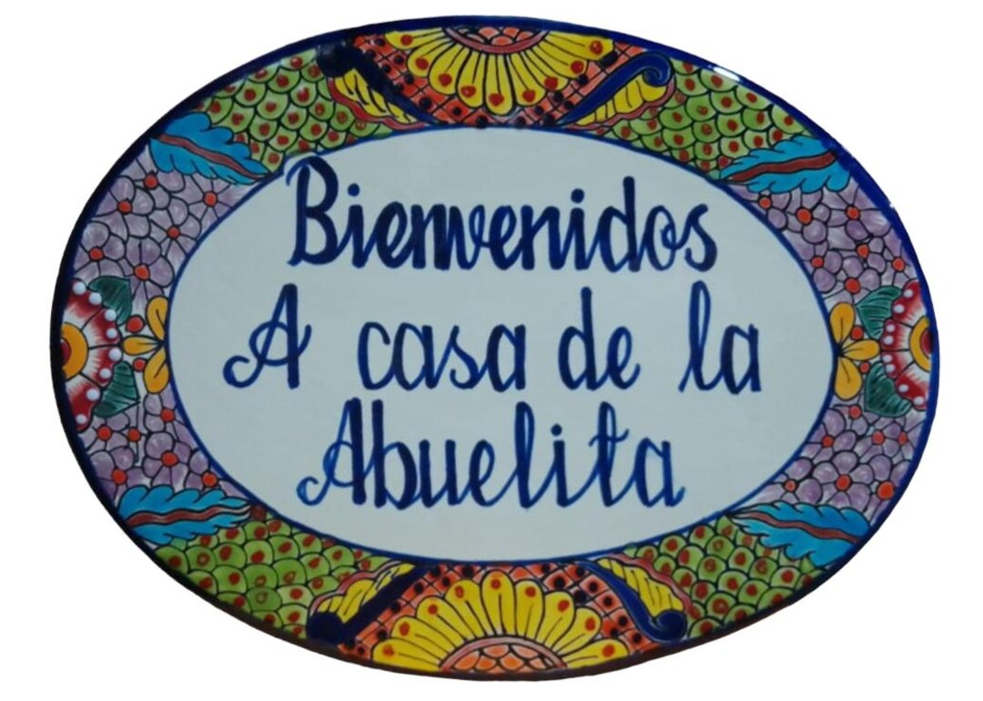 Custom Mexican Talavera Address Sign – Hand-painted Ceramic House ...