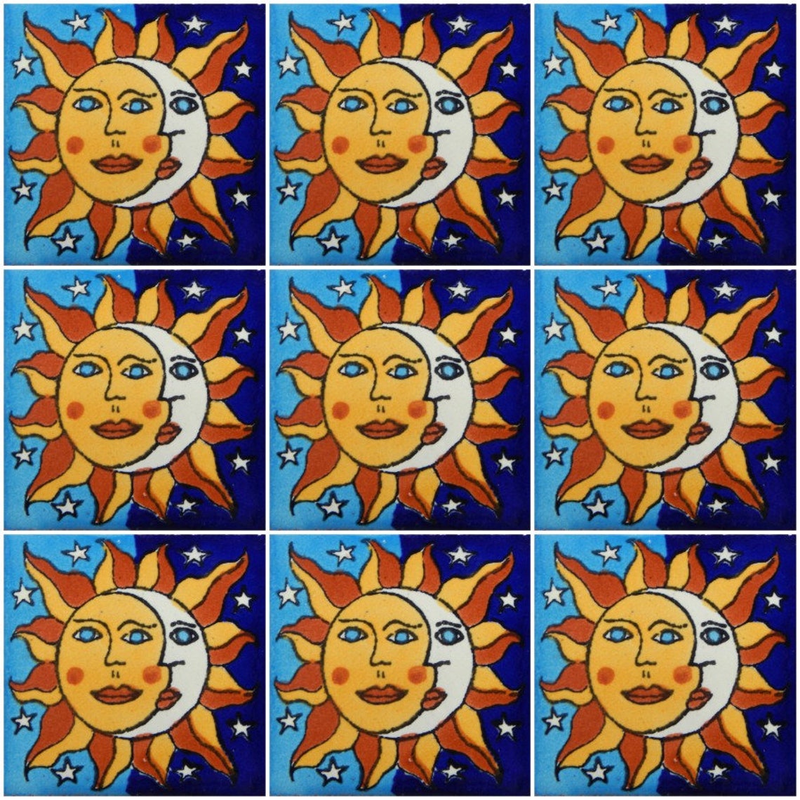25 Pcs Talavera Mexican Hand Painted Tile Folk Art Tile 2X2 - Etsy