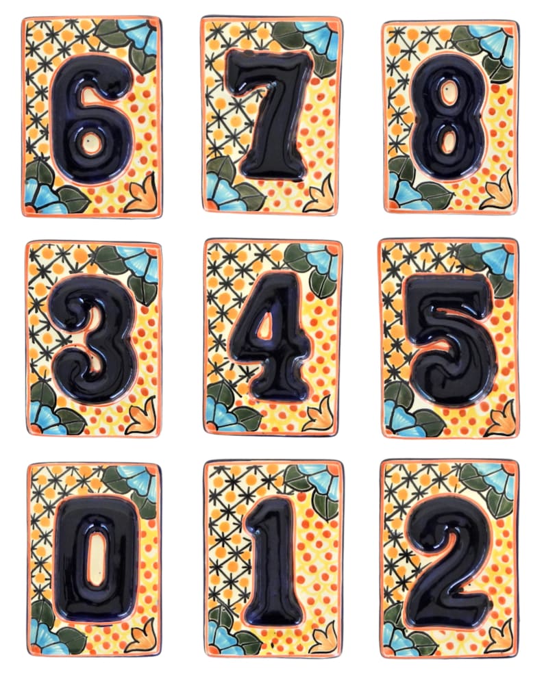 Mexican Tile House Numbers Address Numbers Ceramic House - Etsy