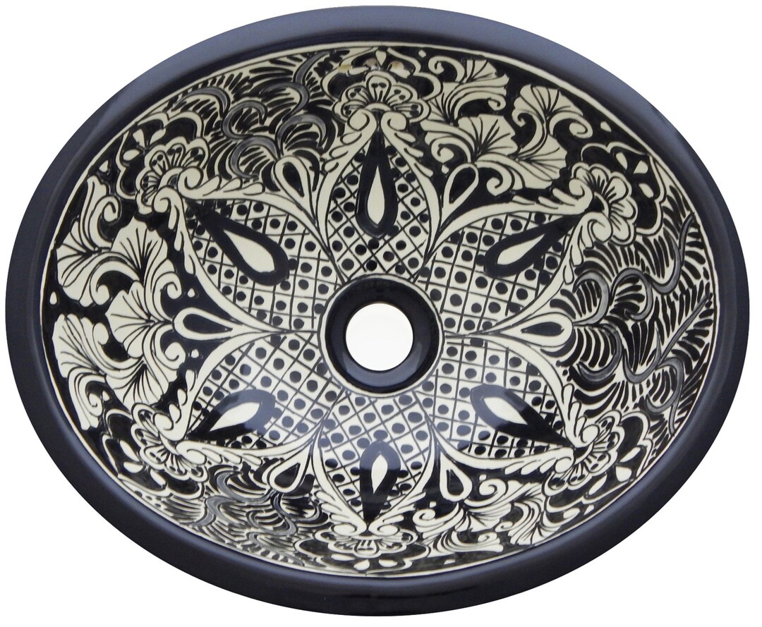 17” X 14” Talavera Mexican Sink Hand Painted Drop-in Folk Art Bathroom ...