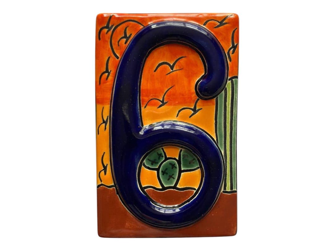 1 Mexican Tile House Numbers Address Ceramic House Number Talavera ...