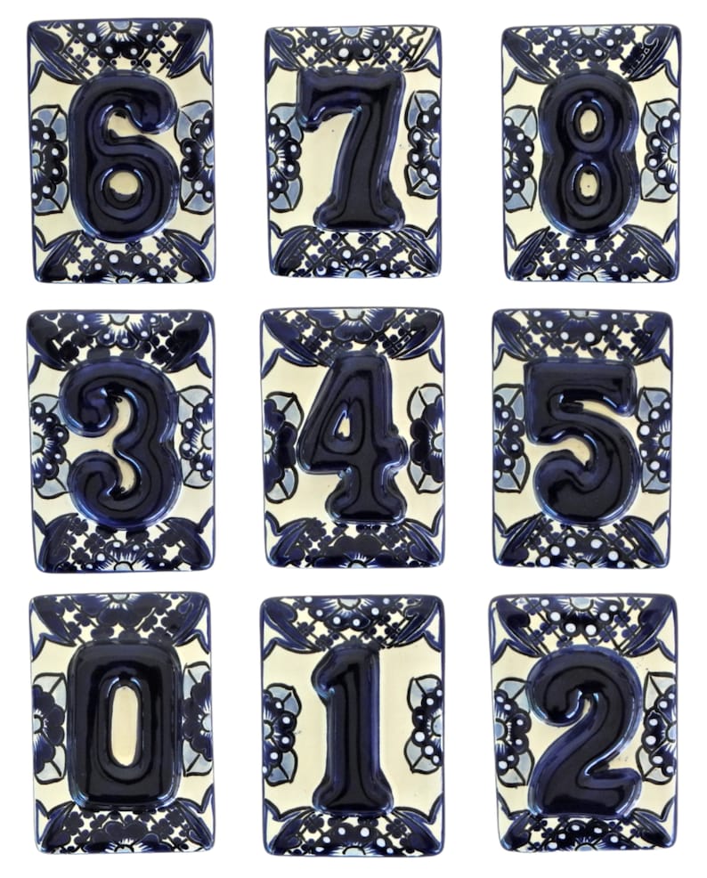 Mexican Tile House Numbers Address Numbers Ceramic House - Etsy