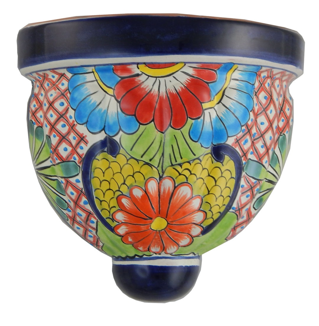 Mexican Talavera Wall Planter Handmade Handpainted Pottery Planter Wall ...