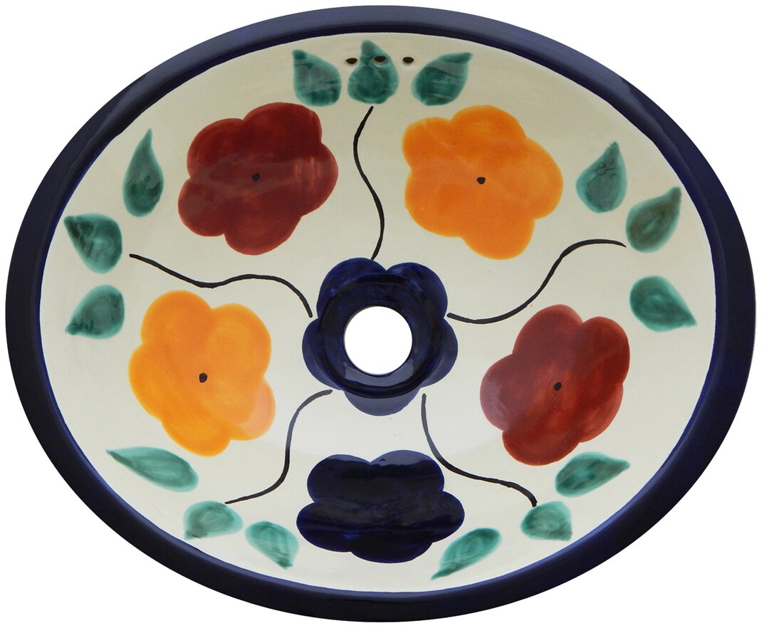 21 X 17 Talavera Mexican Sink Hand Painted Drop-in Folk Art Bathroom ...