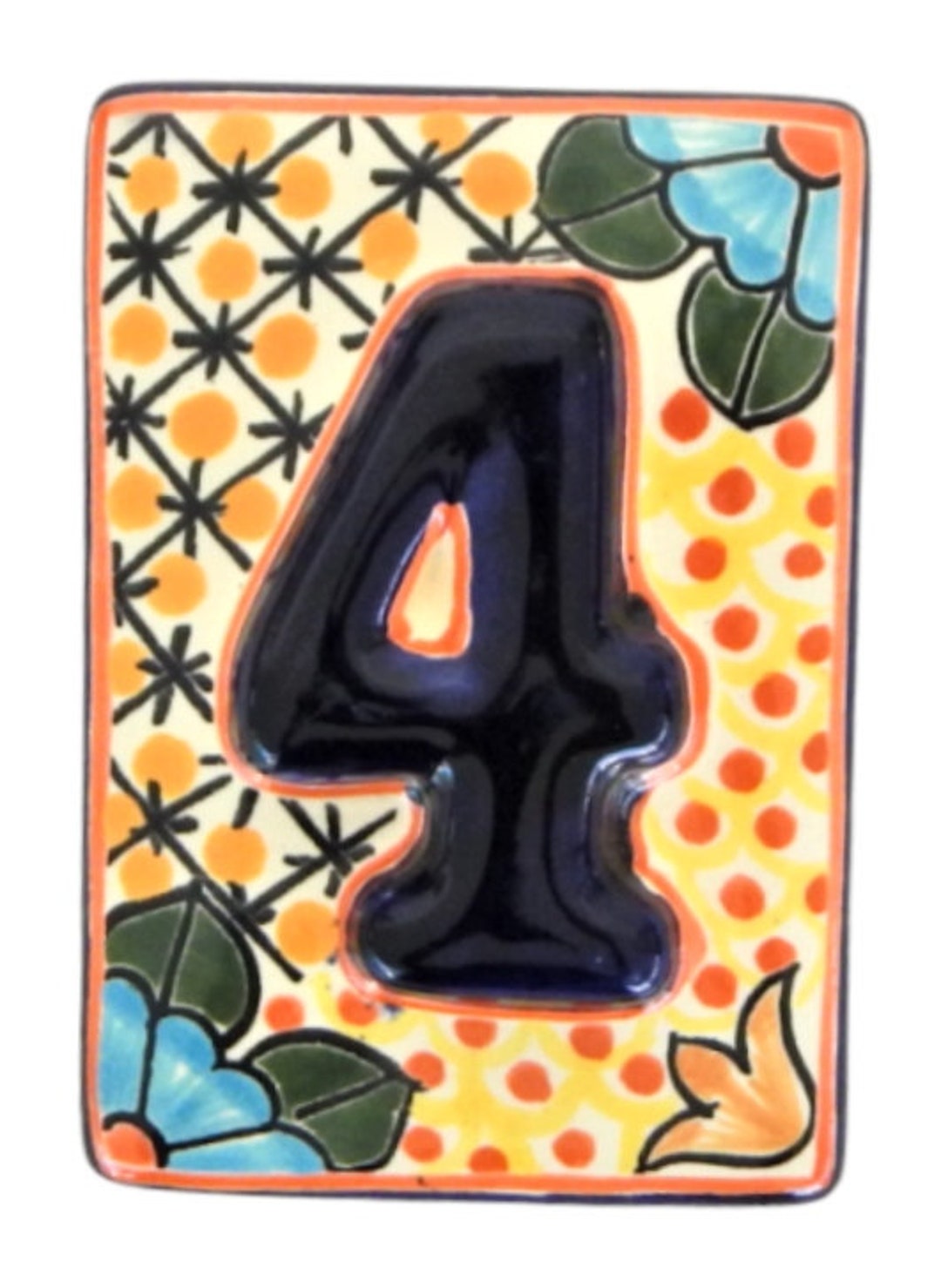 1 Mexican Tile House Numbers Address Ceramic House Number Talavera ...