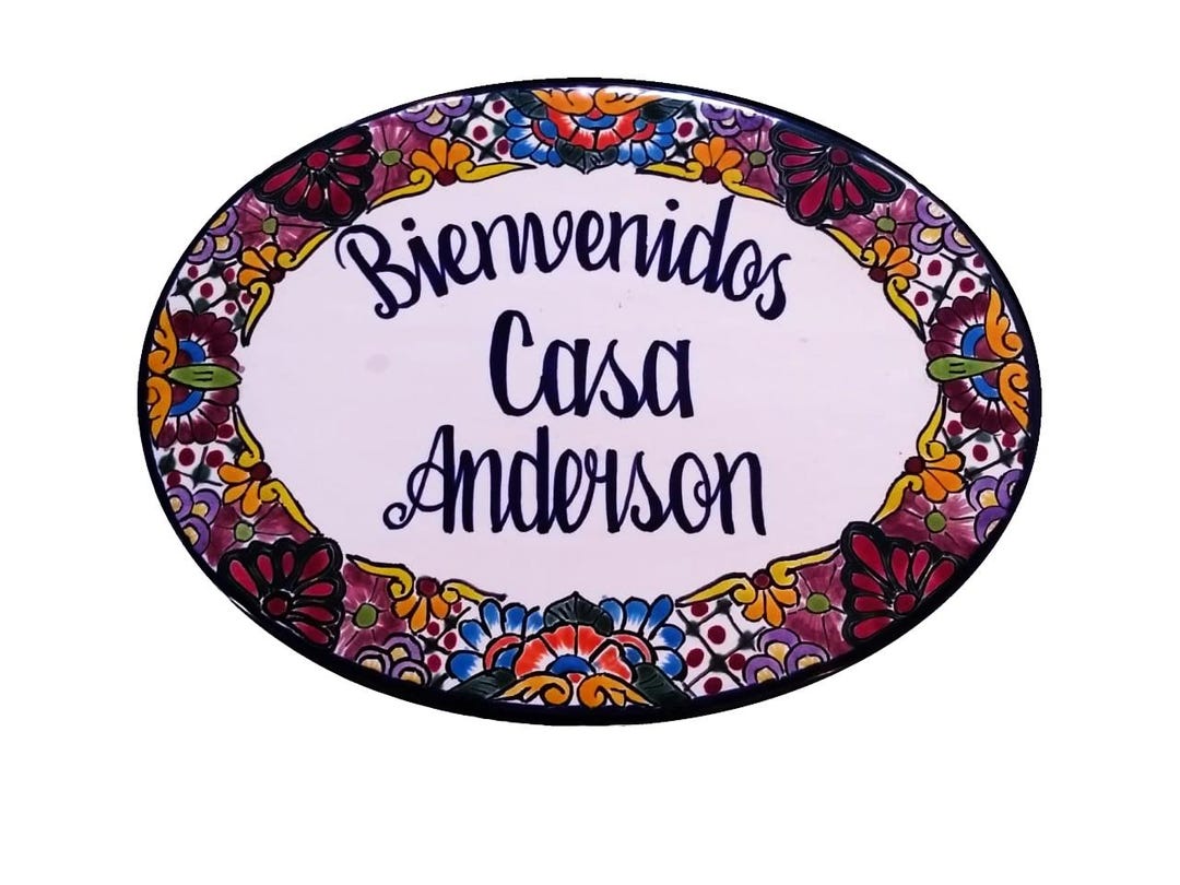 Custom Mexican Talavera Address Sign – Hand-painted Ceramic House ...