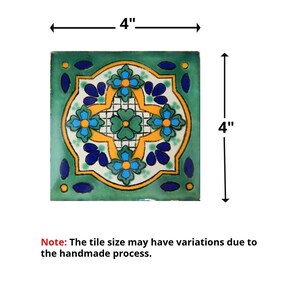 Talavera Mexican Hand Painted Tile Folk Art Sample Tile 4x4 C248 - Etsy