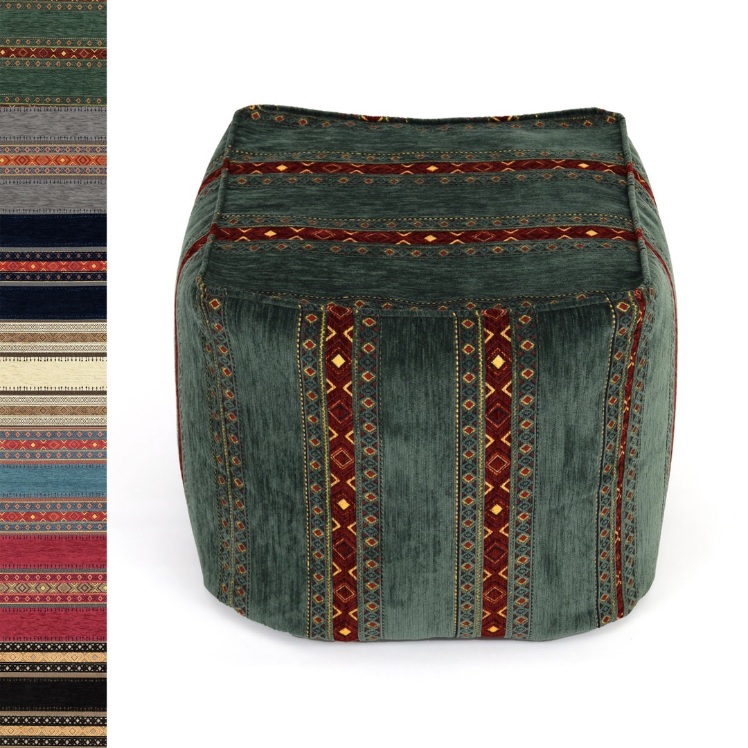 Kilim Pattern Fabric Bean Bag Pouf Cover F69 Turkish Moroccan Persian ...