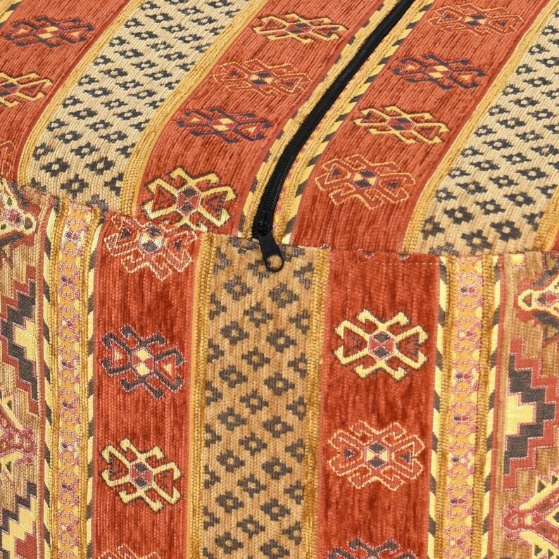 Ronde poef met kelimpatroon F20 turkse Marokkaanse tribal boho ronde ...