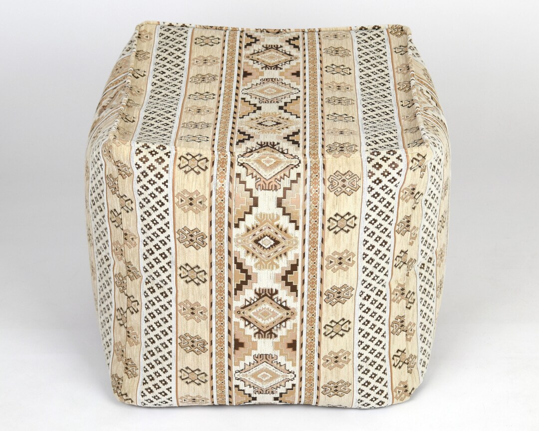 Kilim Pattern Fabric Bean Bag Pouf Cover F41 Turkish Moroccan Persian ...