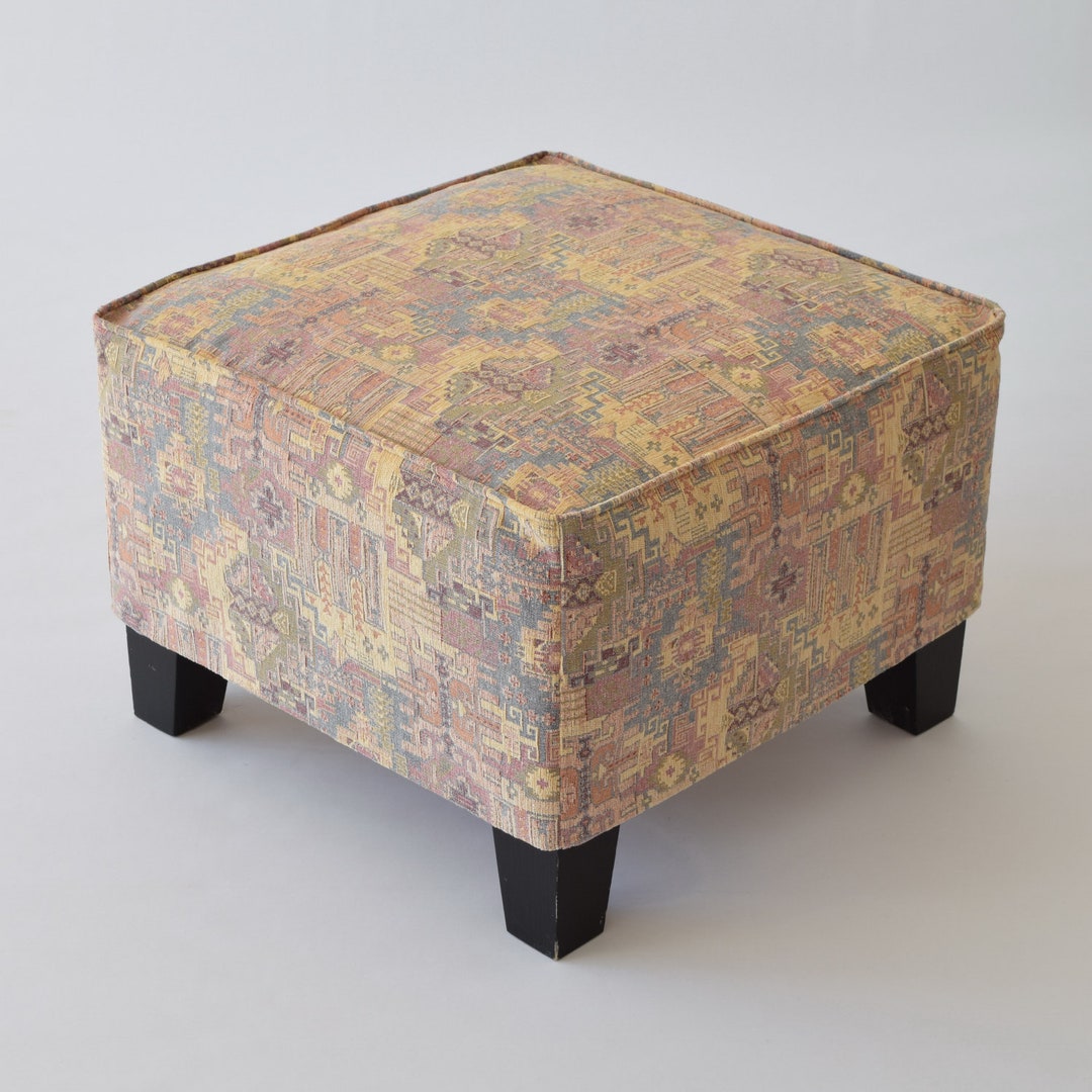 Ekenas Ottoman Cover F11 Tribal Bohemian Kilim Rug Ottoman Footstool ...