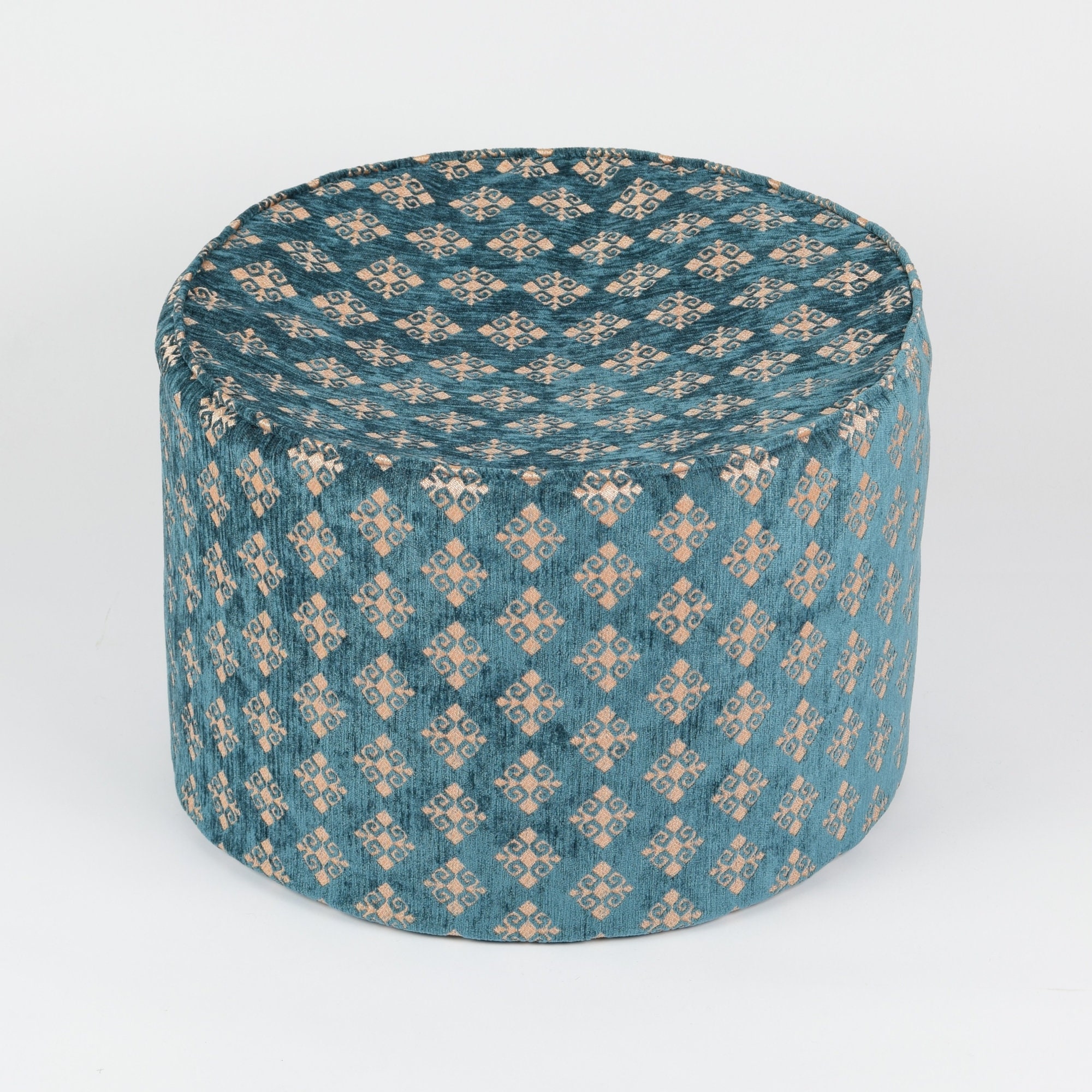 Round Kilim Pattern Pouf Cover F05 Turkish Moroccan Persian - Etsy