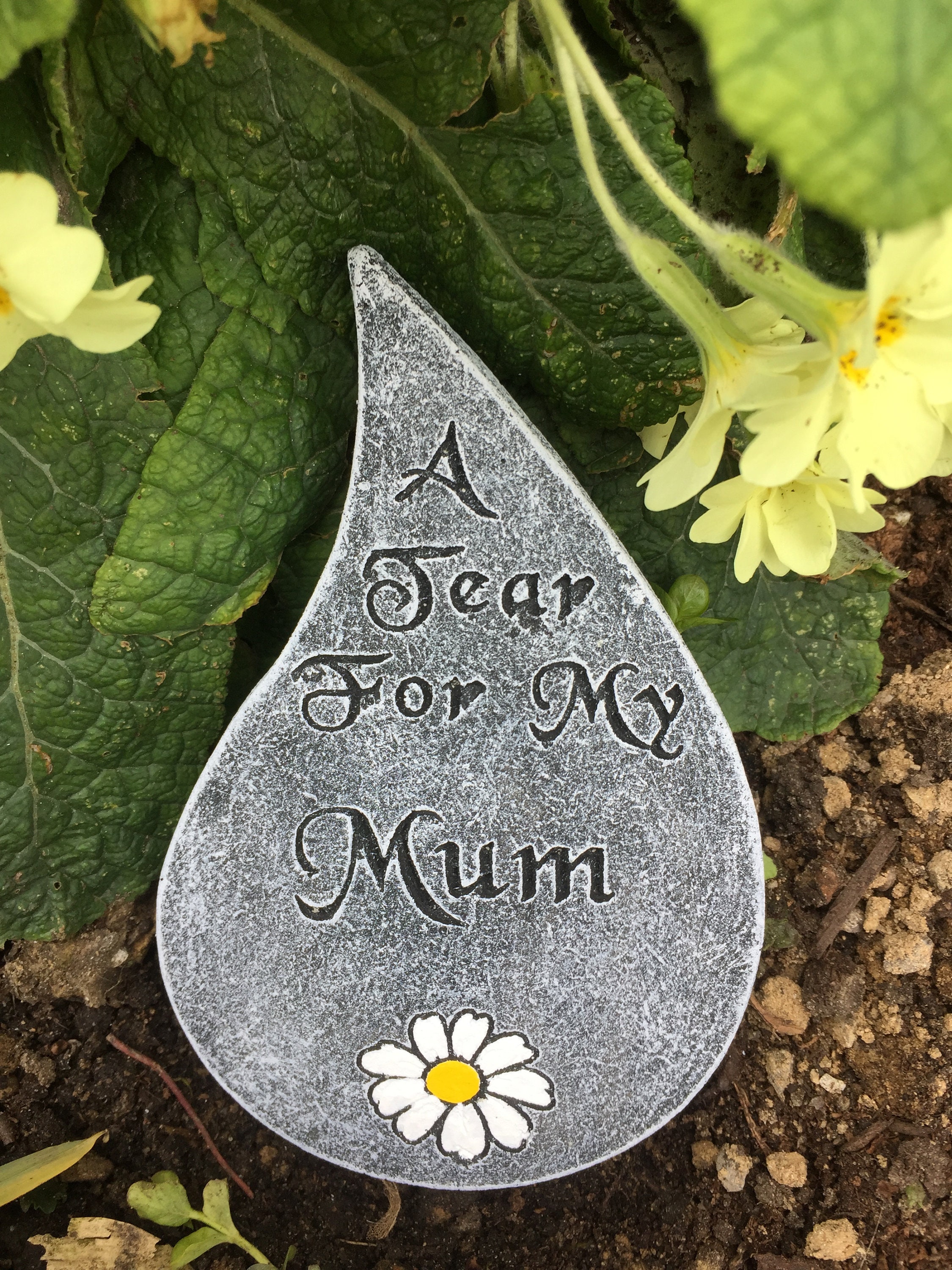 Mum Teardrop Stone Memorial Plaque Gravemarker | Etsy