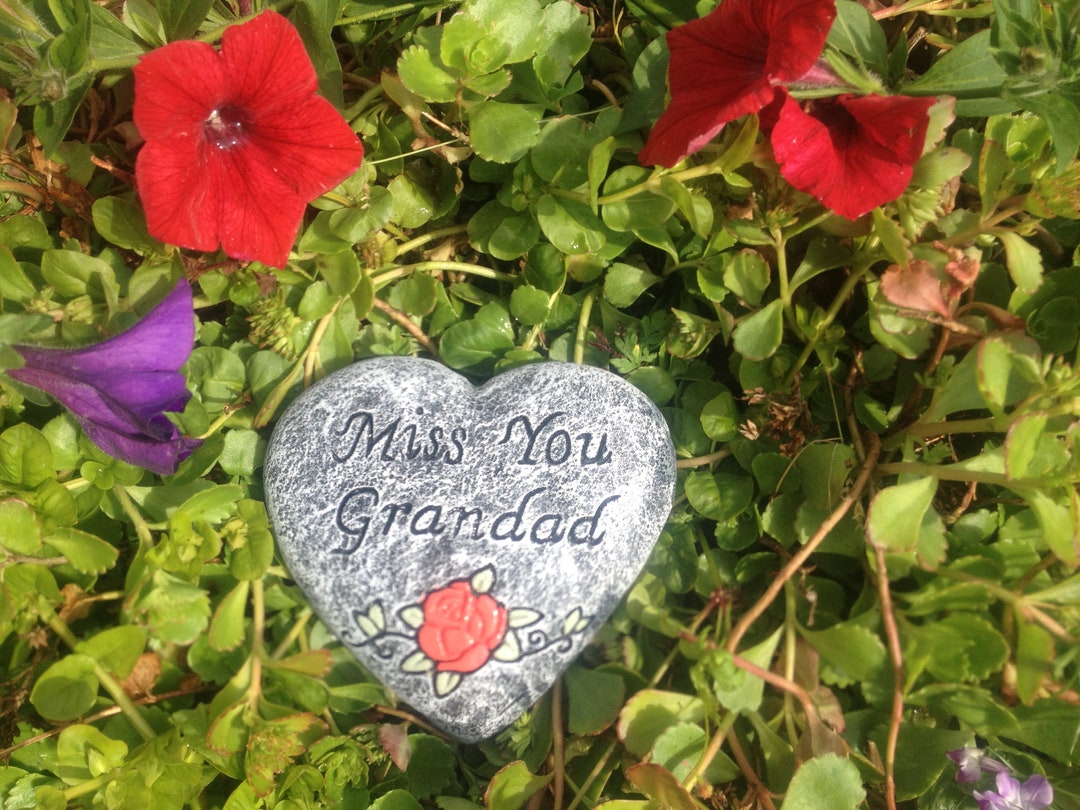 Grandad/ Miss You Grandad/ Heart/ Memorial/ Gravemarker - Etsy