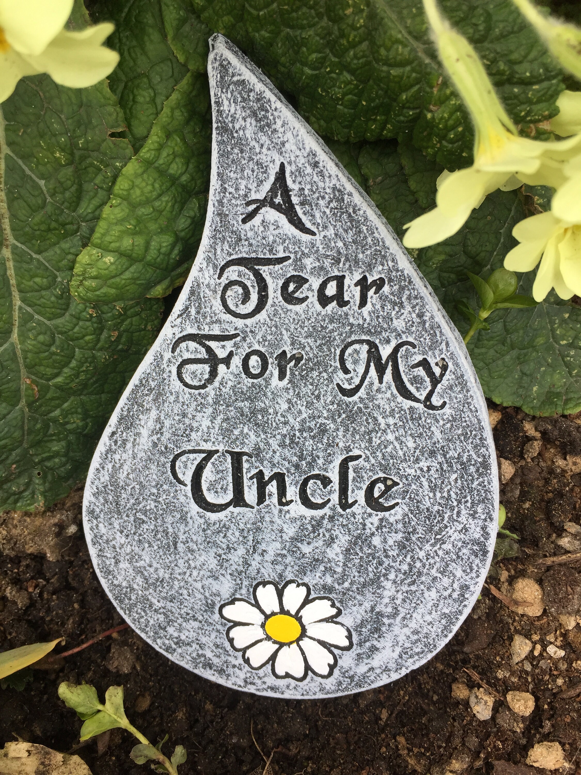 Uncle Teardrop Stone Memorial Plaque Gravemarker | Etsy