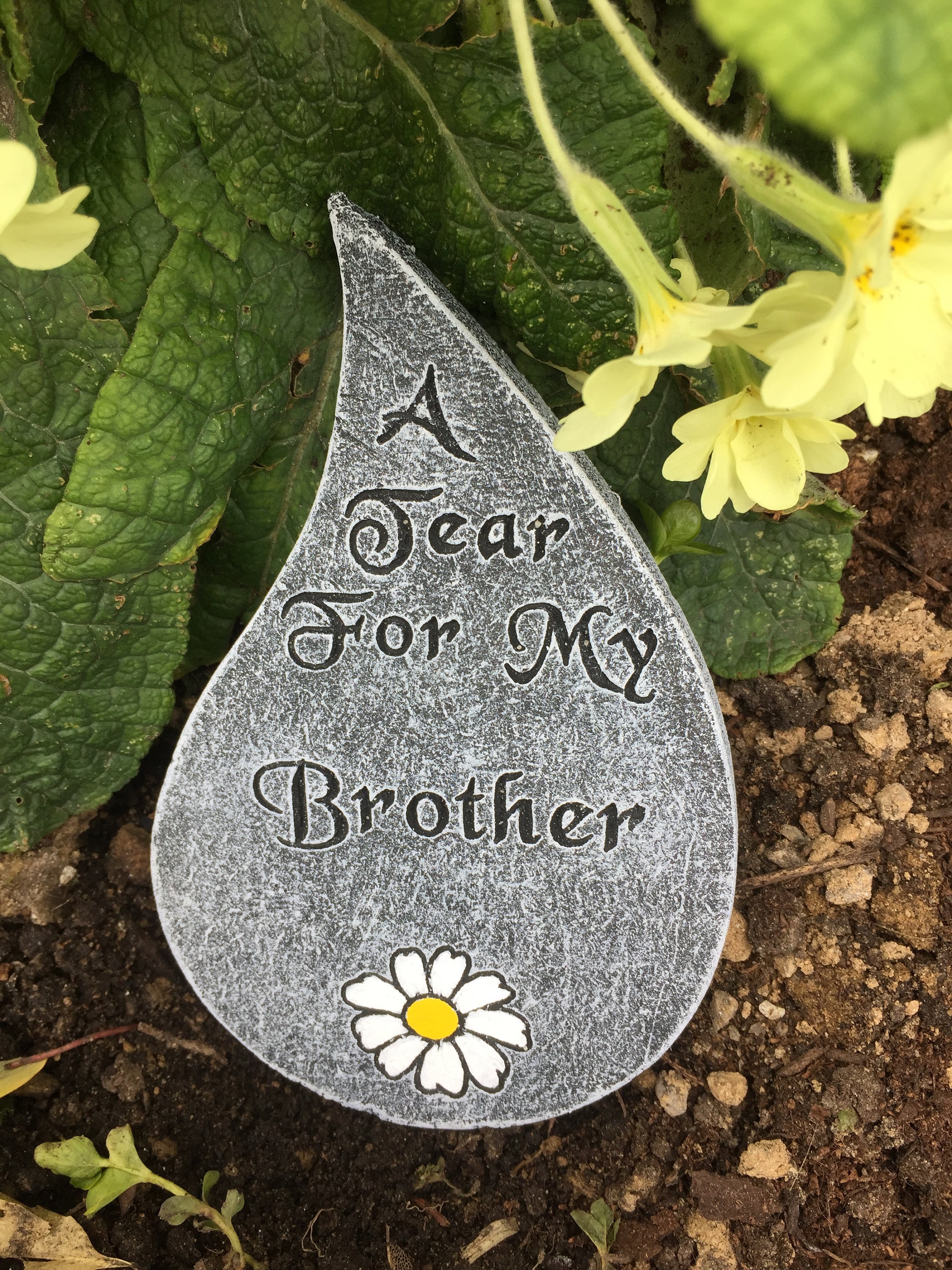 Brother Teardrop Stone Memorial Plaque Gravemarker - Etsy España