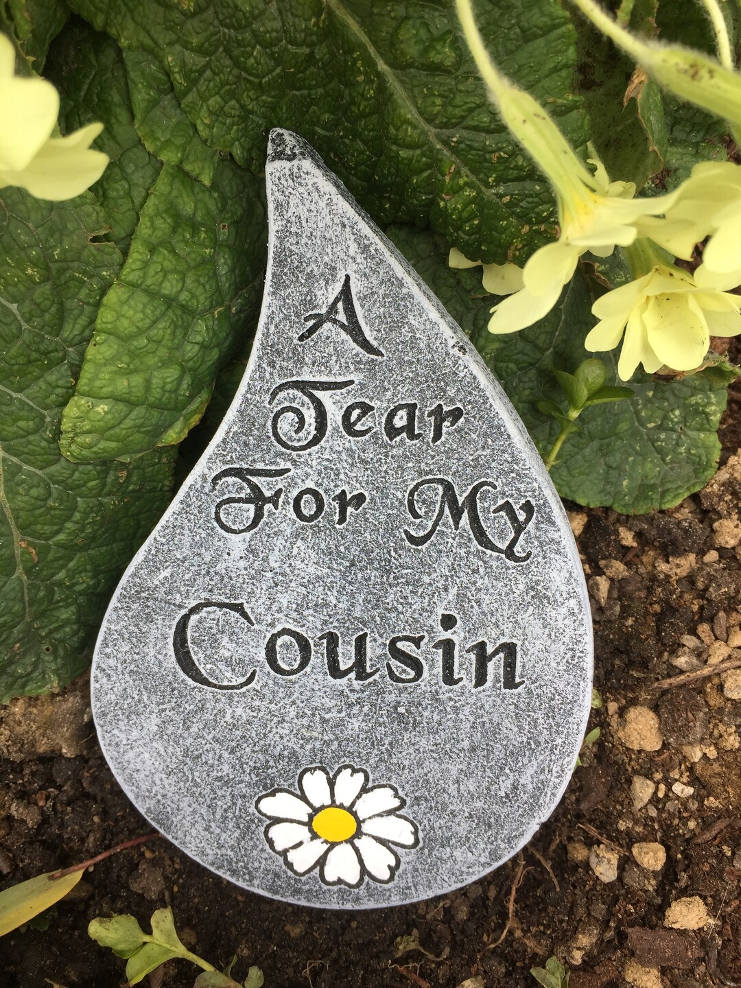 Cousin Teardrop Stone Memorial Plaque Gravemarker - Etsy