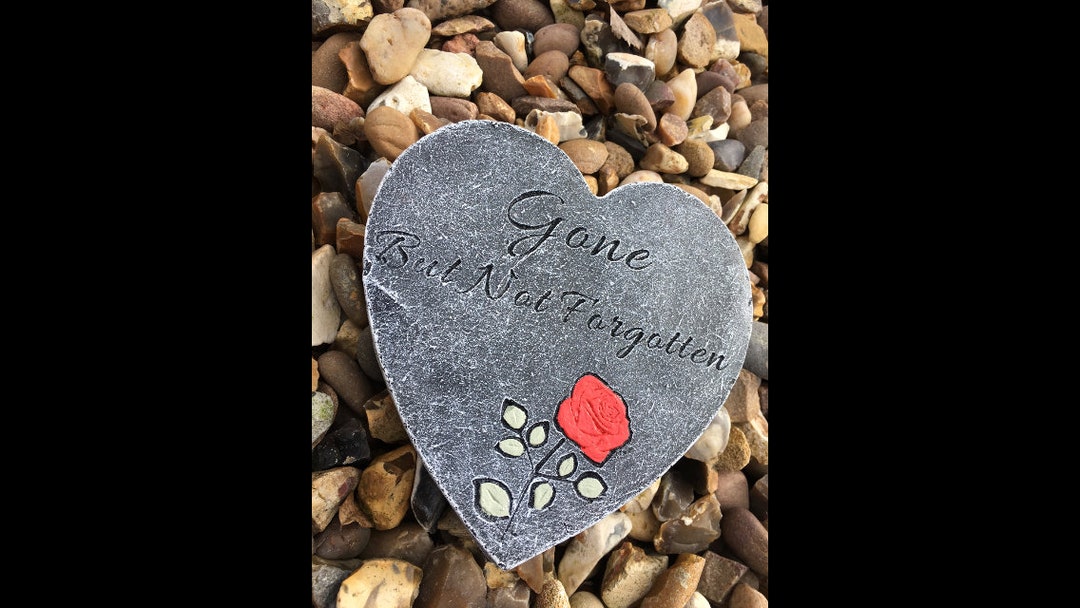 Gone but Not Forgotten Stone Memorial Plaque Gravemarker Heart - Etsy