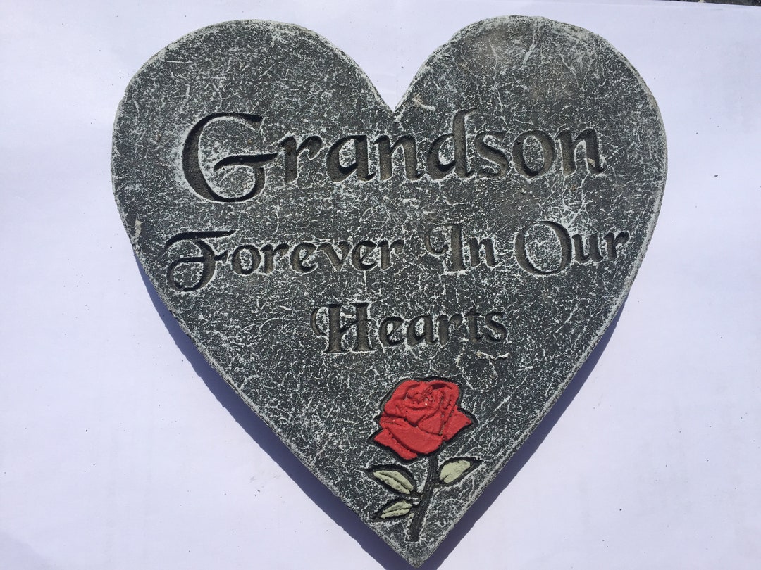 Grandson/ Grandson Forever in Our Hearts/ Memorial/ Gravemarker - Etsy UK