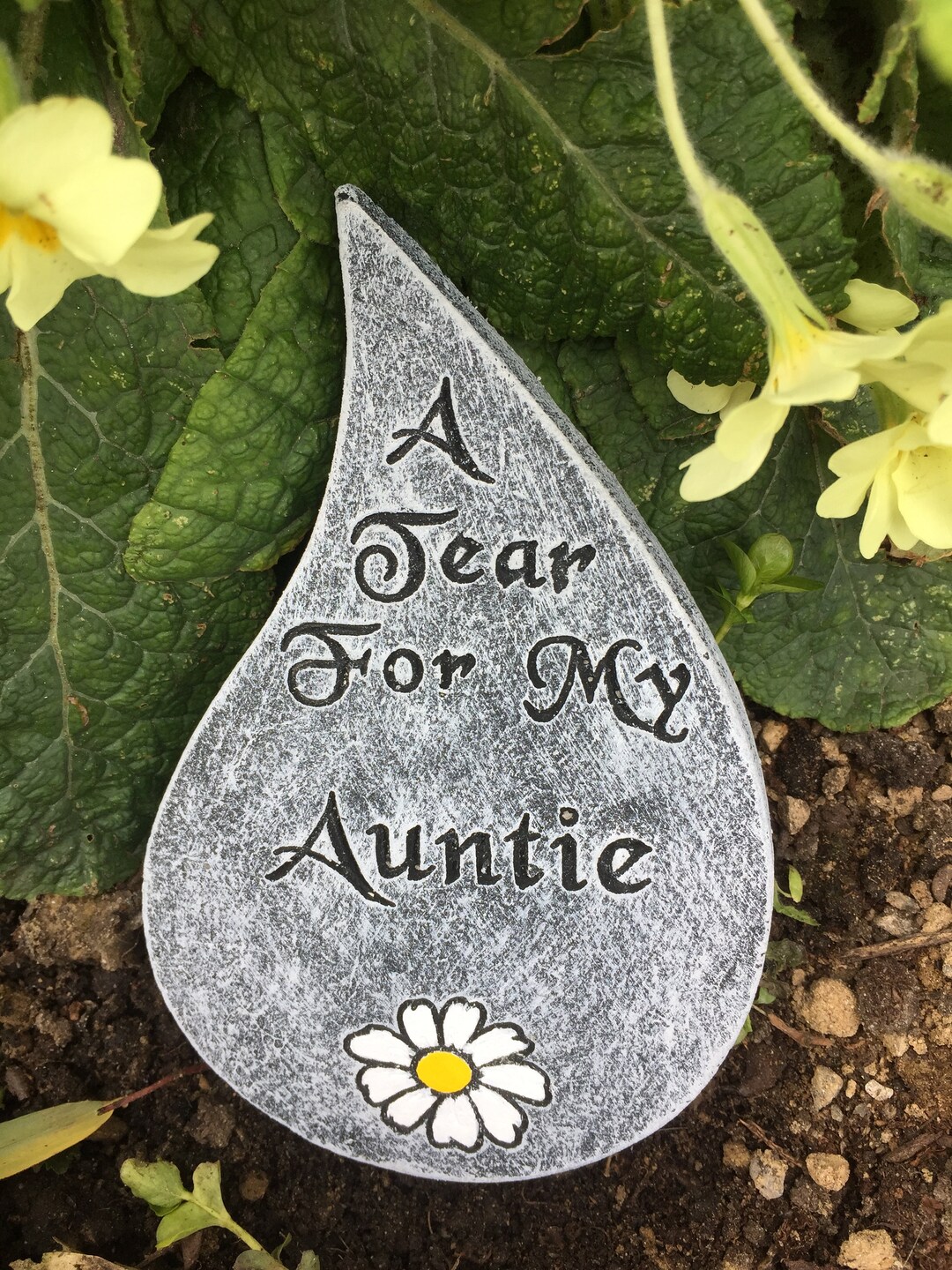 Auntie Teardrop Stone Memorial Plaque Gravemarker - Etsy