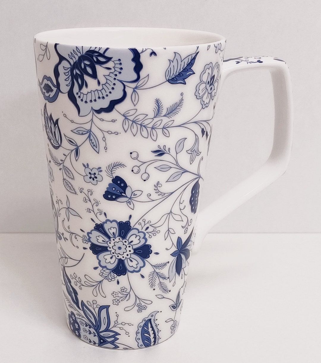 Blue Persia Mug Fine Bone China Large Latte 17oz 500 Ml Oriental Blue ...