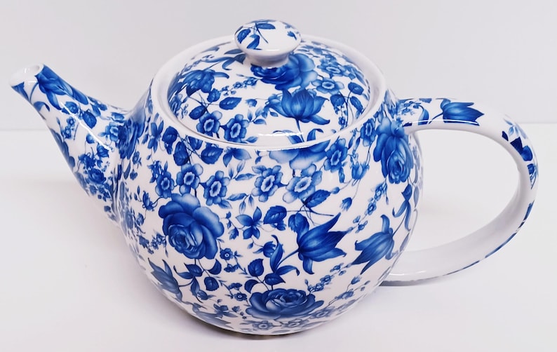 Delft Blue Teapot Porcelain 20 Fl Oz 600ml Blue Floral Hand Decorated ...