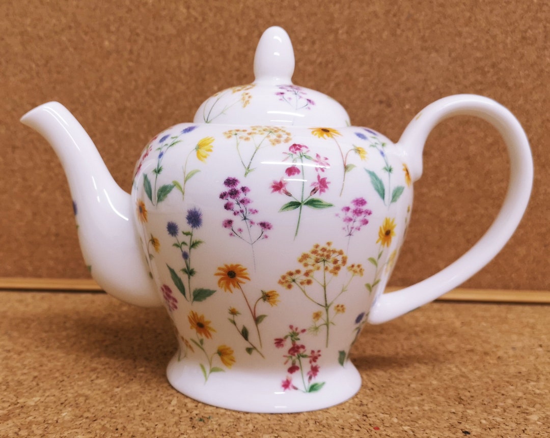 Meadow Flowers Teapot Fine Bone China 20 Fl Oz Multi Colour Floral ...