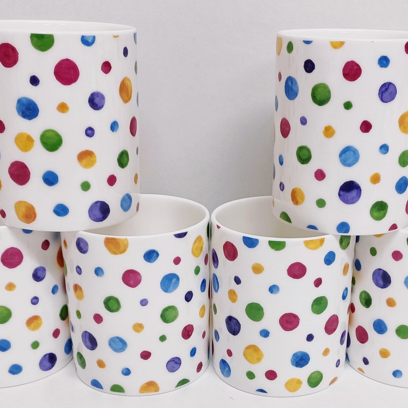 Polka Dot Coffee Cup - Etsy