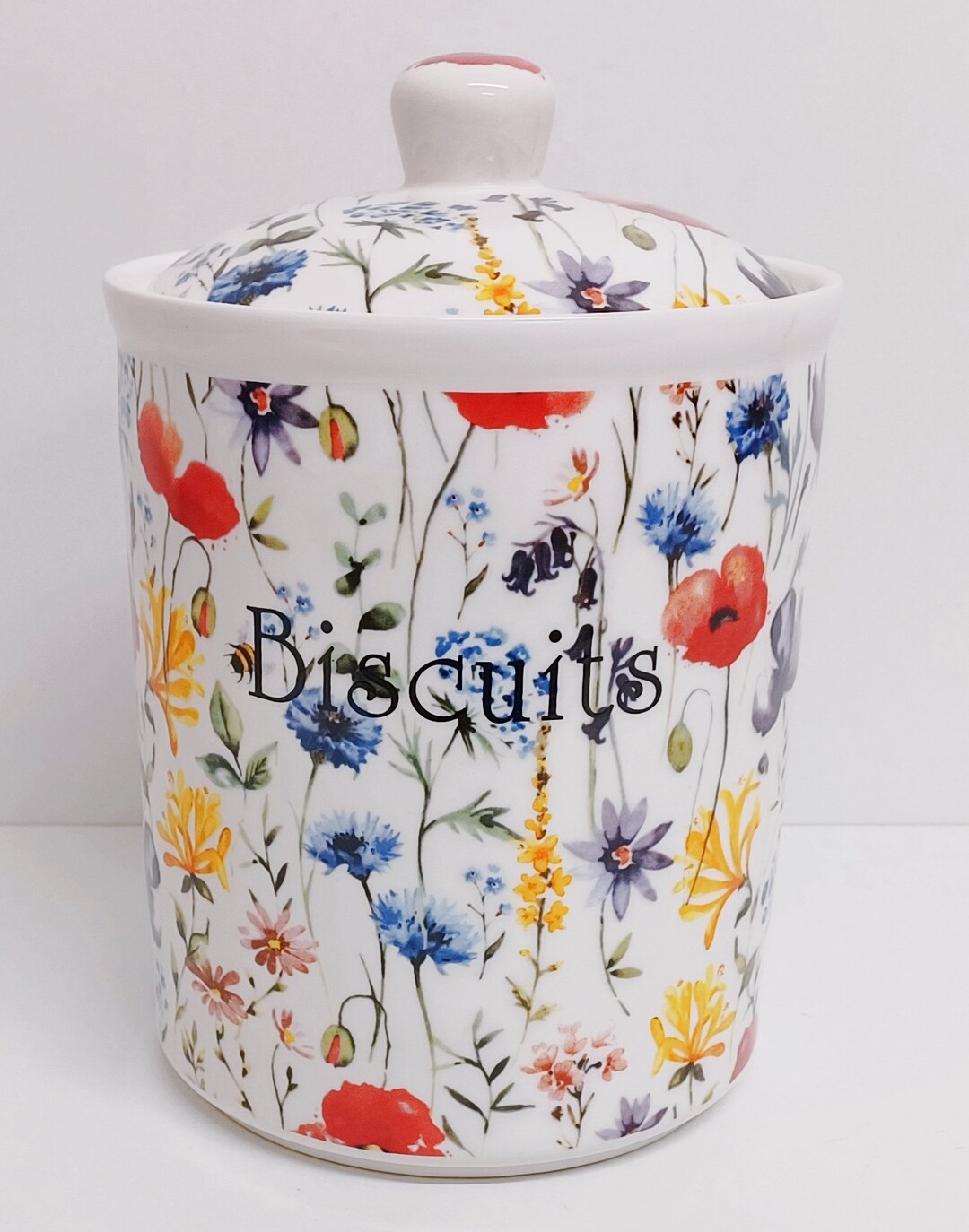 Wildflowers Meadow Biscuits Canister Fine Bone China Large 2 Litre ...