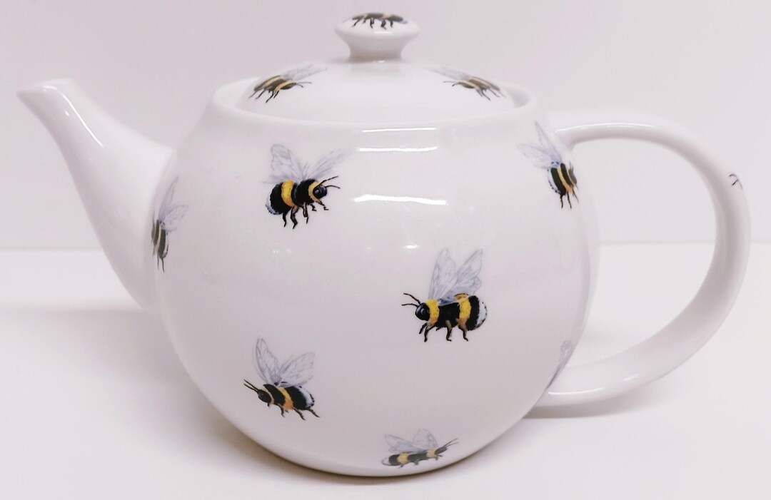 Bees Teapot Porcelain 20 Fl Oz 600ml Bumblebees Hand Decorated UK - Etsy