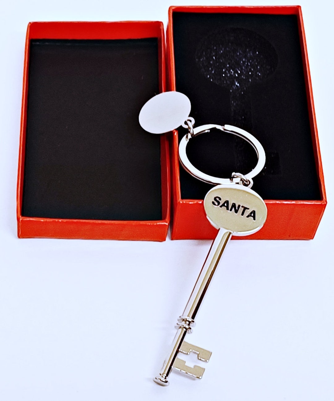 Santa Magic Key Gift Boxed Christmas Key Ring Silver Plated Xmas ...