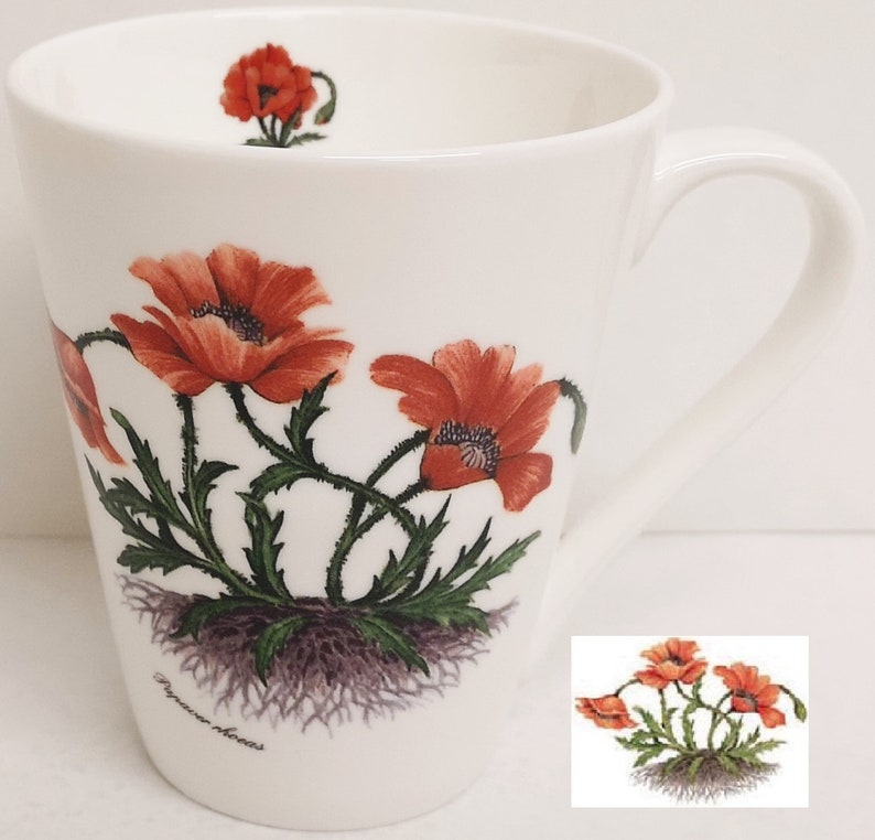 Botanic Flowers Mugs Set 6 Fine Bone China Botanical Floral - Etsy UK