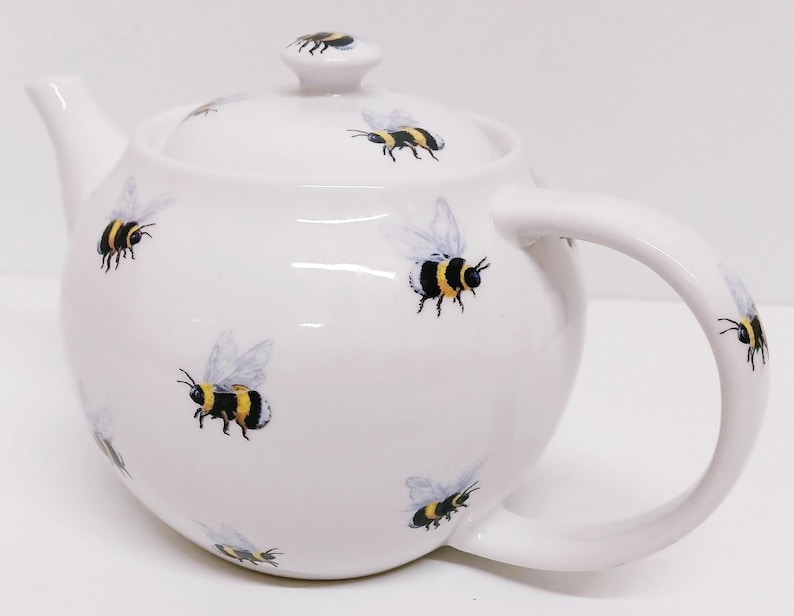 Bees Teapot Porcelain 20 Fl Oz 600ml Bumblebees Hand Decorated UK - Etsy