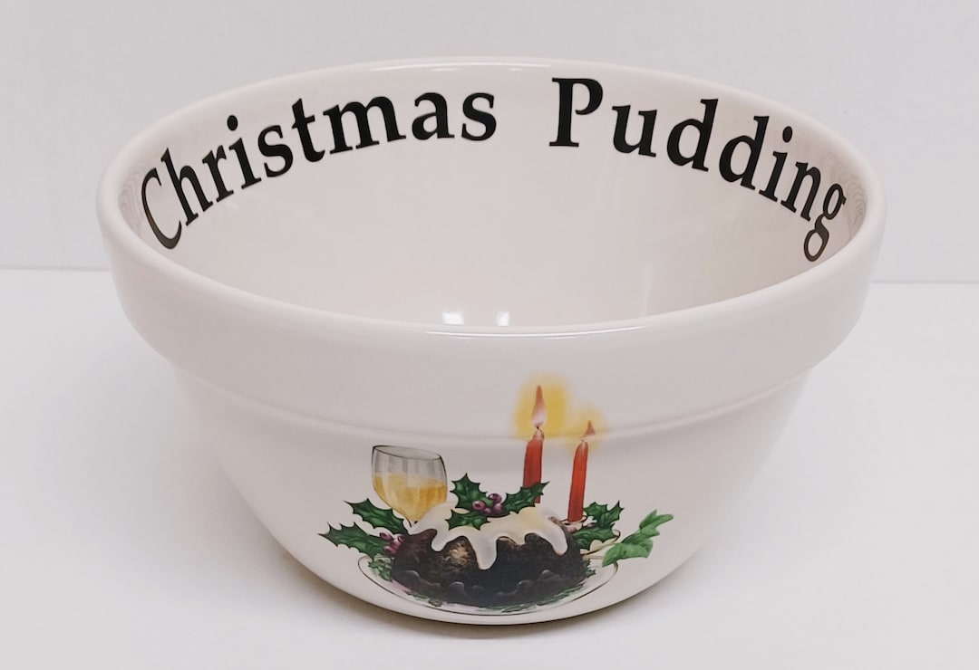 Pudding Cake Christmas Pudding Ceramic Decorated Baking Bowl Basin 35 ...