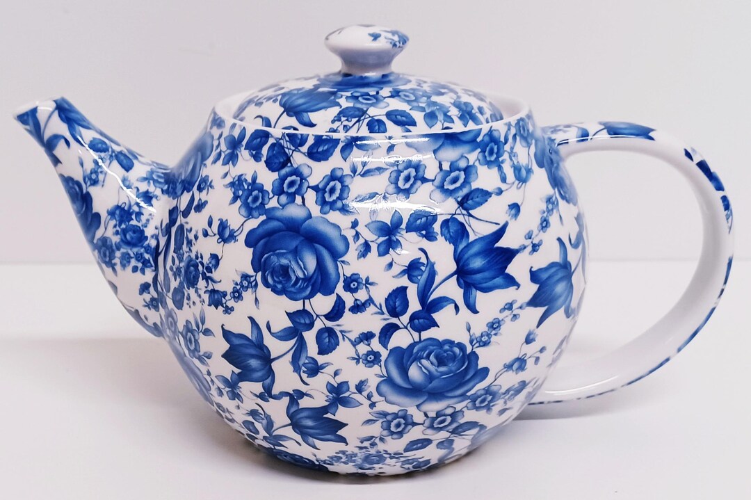 Delft Blue Teapot Porcelain 20 Fl Oz 600ml Blue Floral Hand Decorated ...