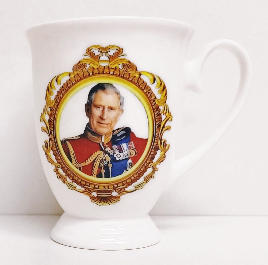 HM King Charles III Mug 300 Ml Fine Bone China Royal Footed Coronation ...