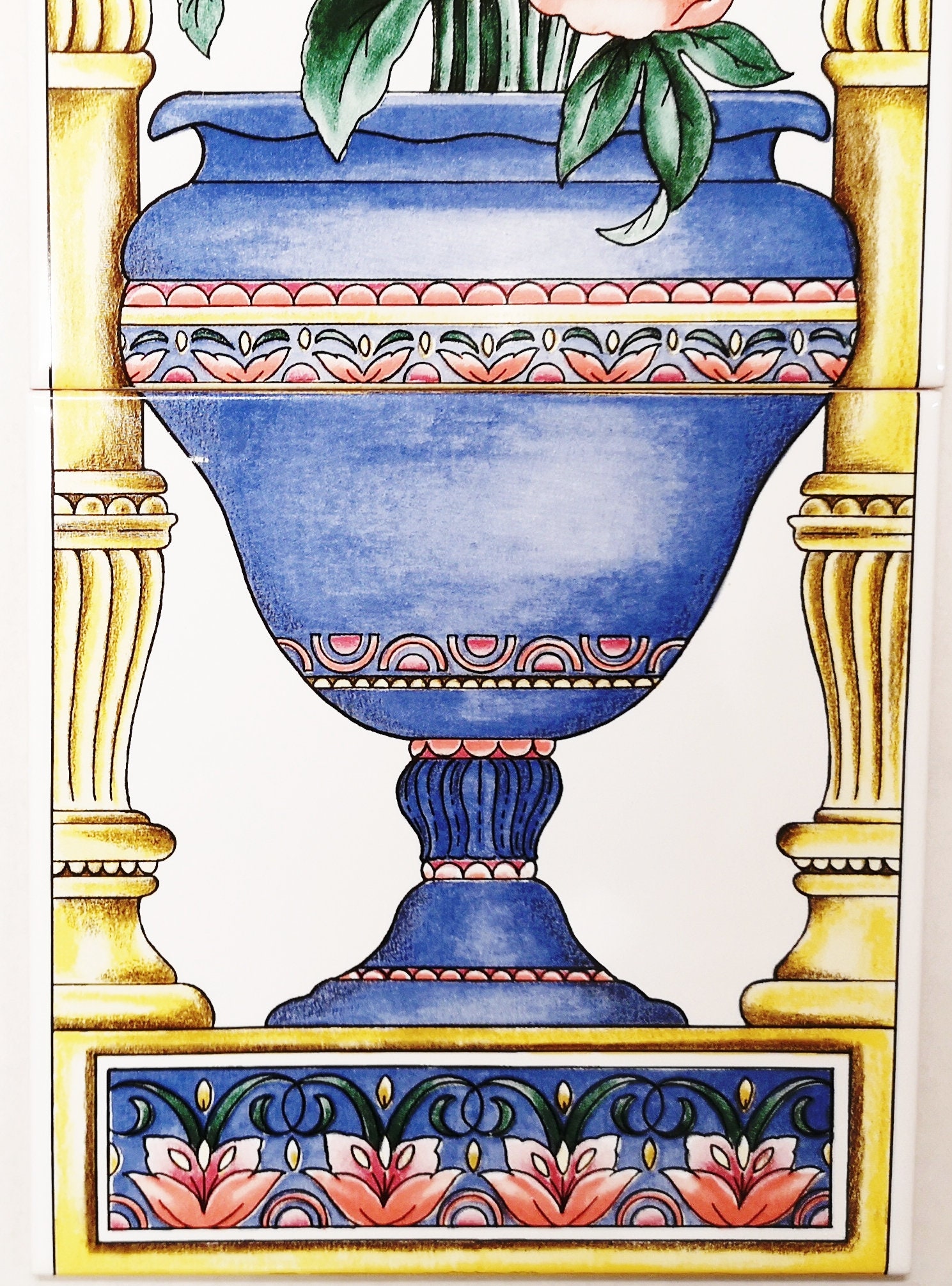 Victorian Lilies Ceramic Tile Mural Lily & Flowers Decorative - Etsy